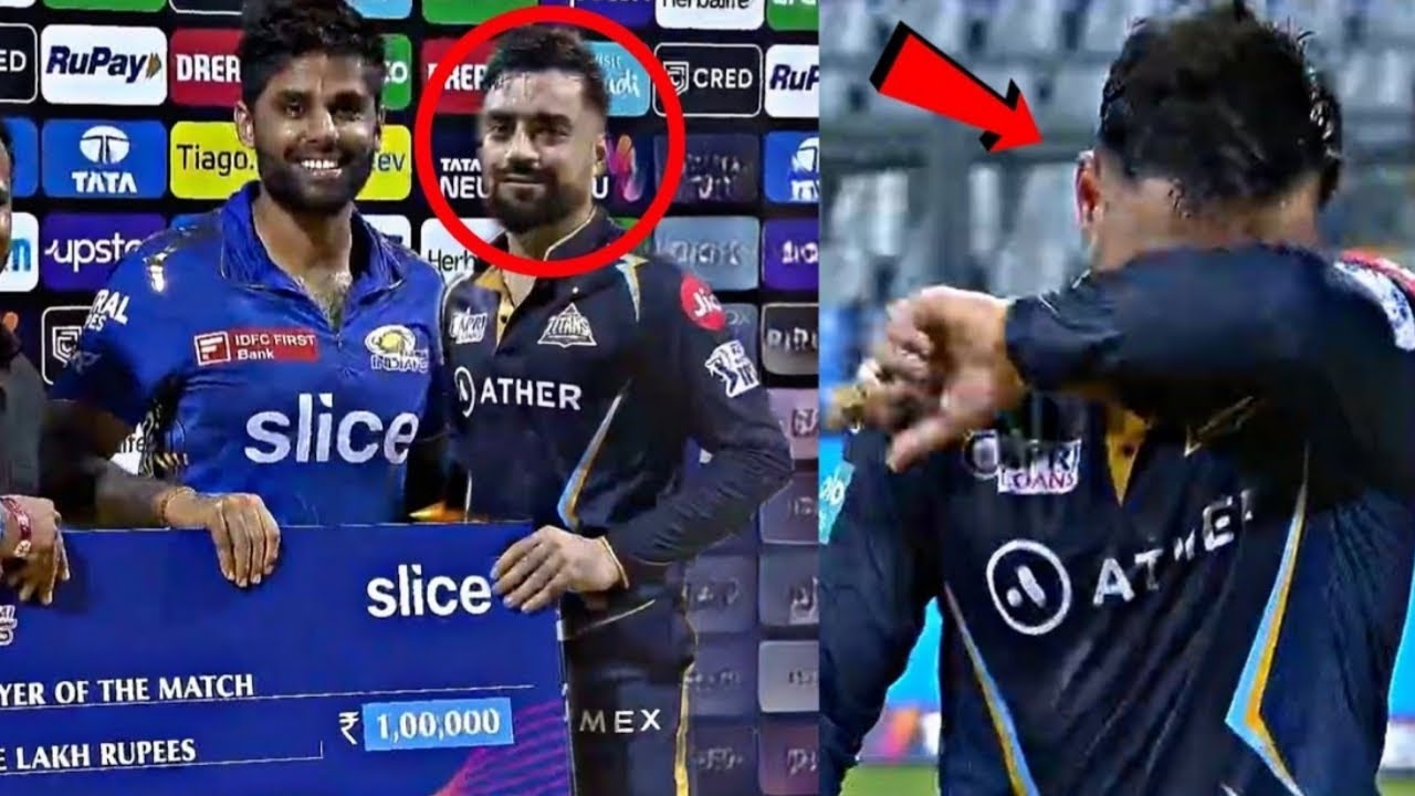 Surykumar yadav heart winning gusture for crying rashid khan after ...