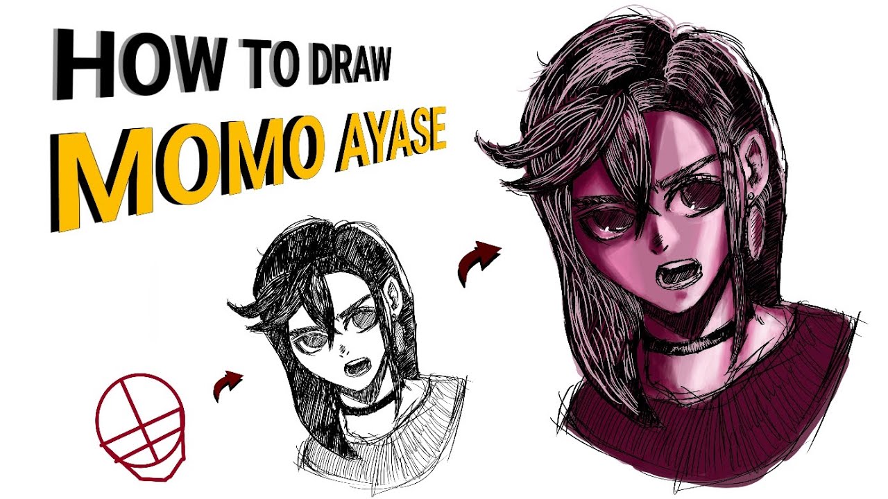 How to Draw Momo Ayase From DANDADAN! || Step-By-Step Drawing - YouTube