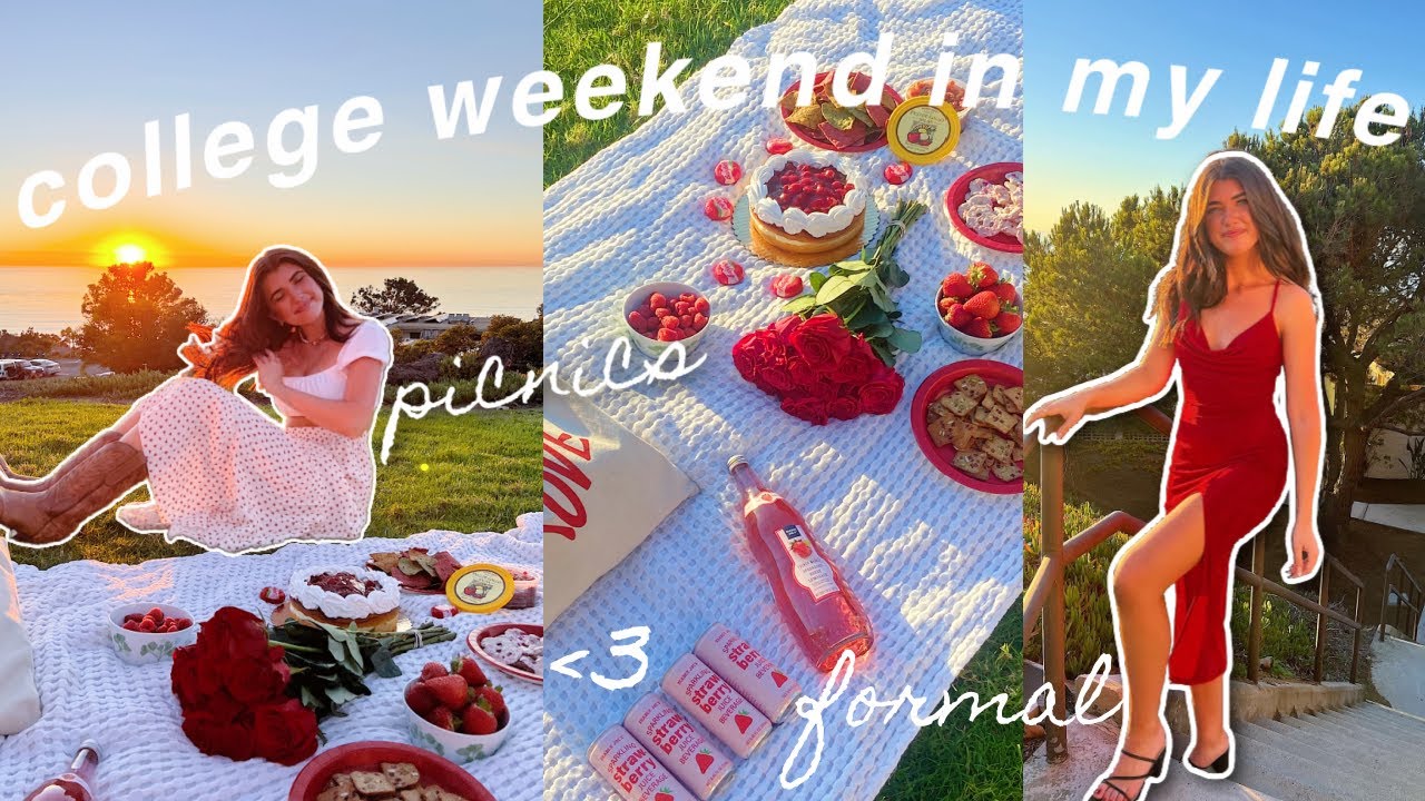 college weekend in my life vlog - winter formal, picnics, sunsets - YouTube