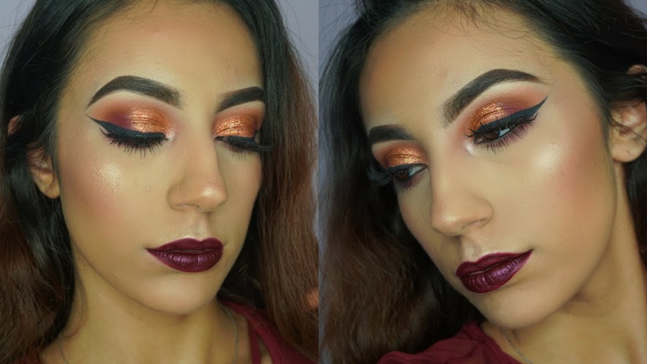 WARM GLITTER LOOK | Alexa Matos - YouTube