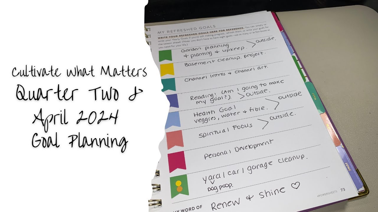 Quarter TWO & April 2024 Goal Planning || Cultivate What Matters ...