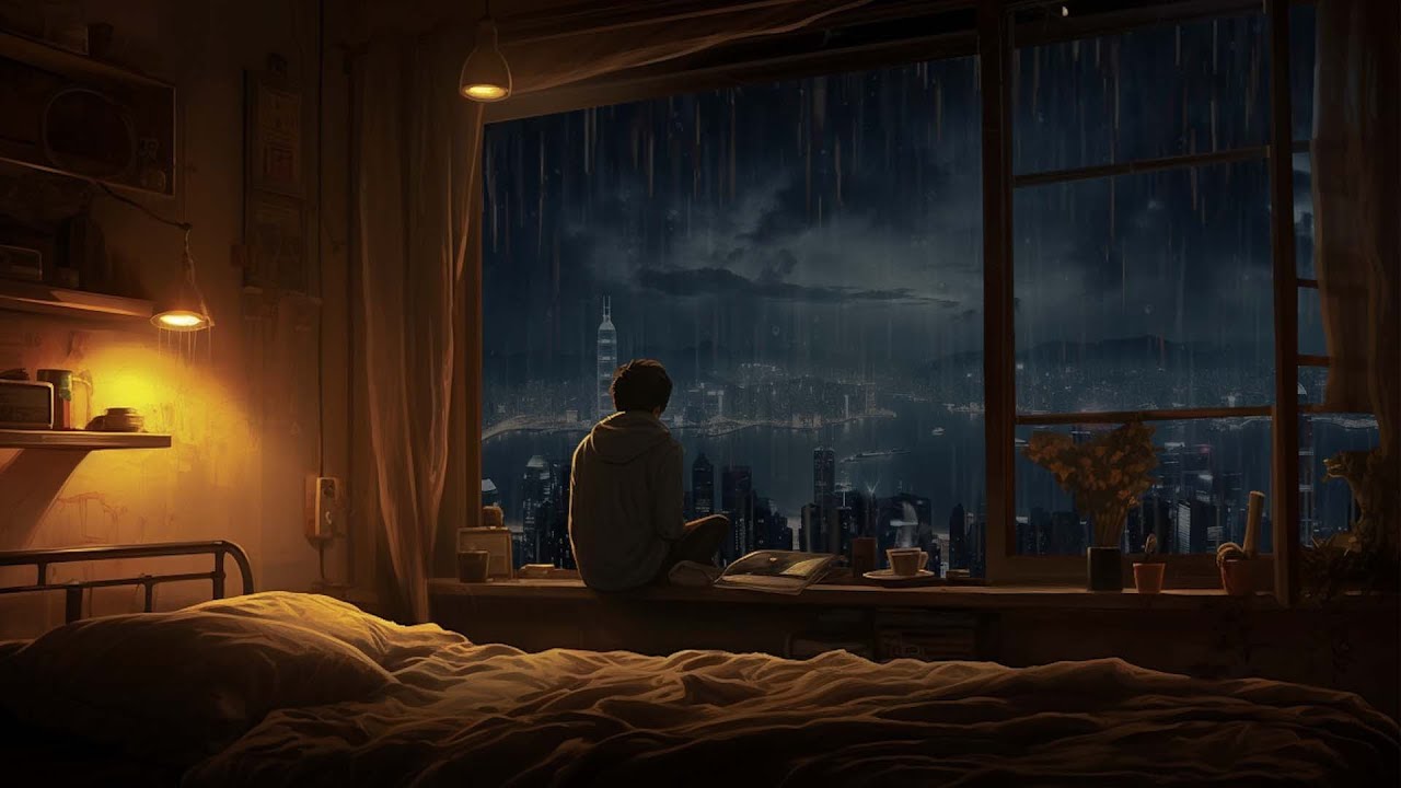 Rain In The City At Night | Listening to the Falling Rain Helps You ...