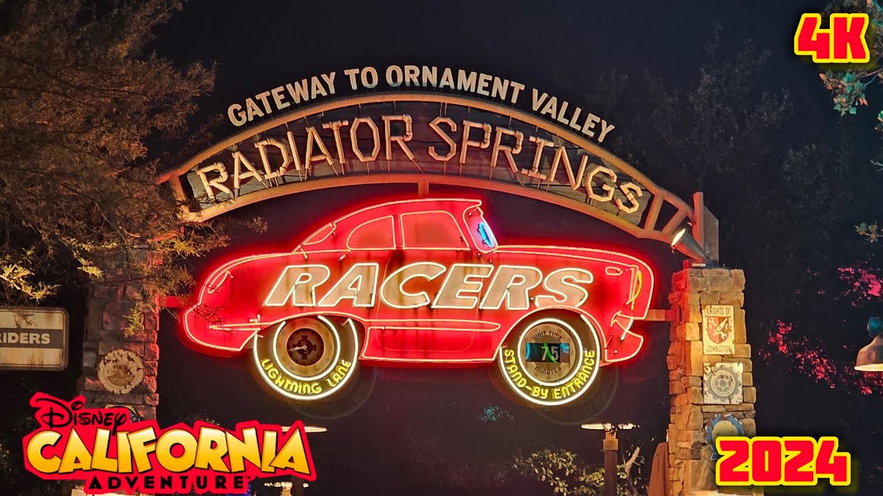 Radiator Springs Racers Full Ride (At Night) 4K POV Disney California ...