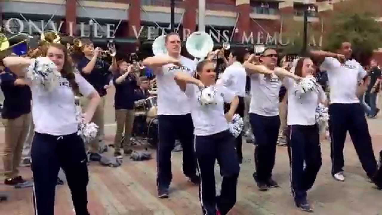 Xavier band performs outside of Jacksonville's Veterans Memorial Arena ...