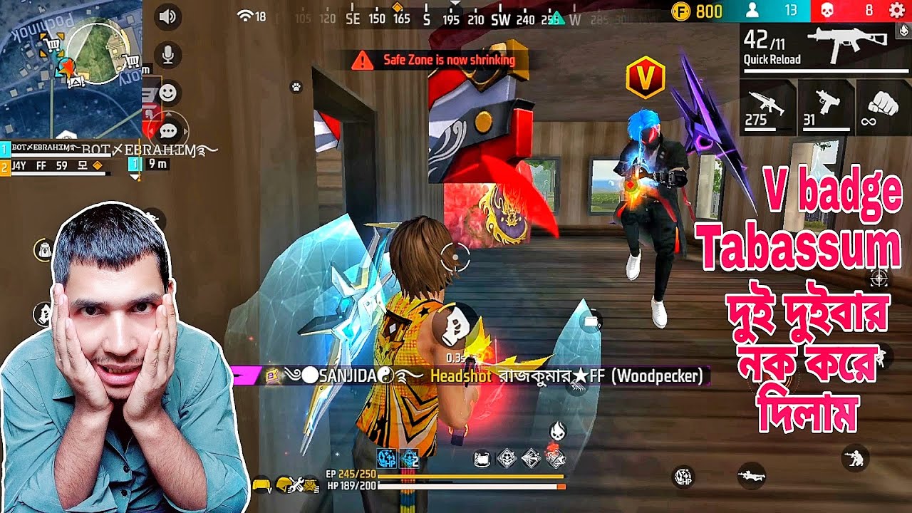 V Badge Tabassum এর ফুল স্কোয়াড দুই দুইবার একাই খেয়ে দিলাম | Duo Vs ...