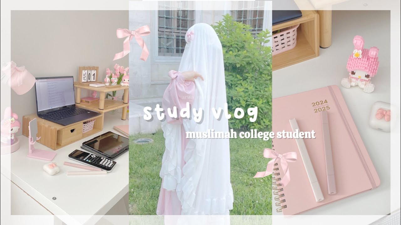 ౨ৎ study vlog | muslimah college student, exam studies, cafe, grad ...