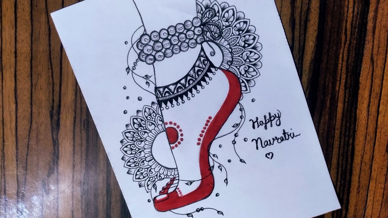 Easy Mandala Art | Navratri drawing | Navratri Mandala | Happy Navratri ...