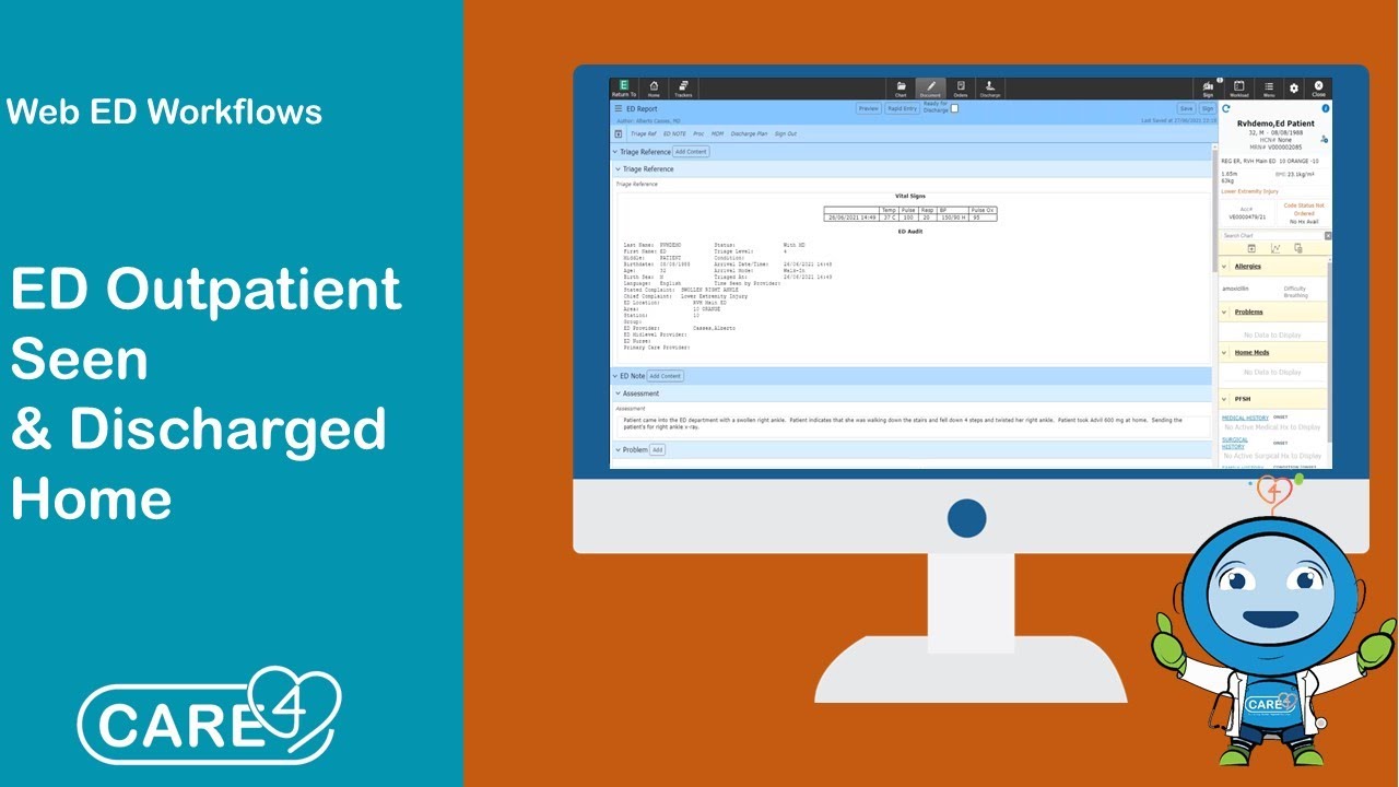 ED Outpatient Seen & Discharged Home - Web ED Workflow - YouTube