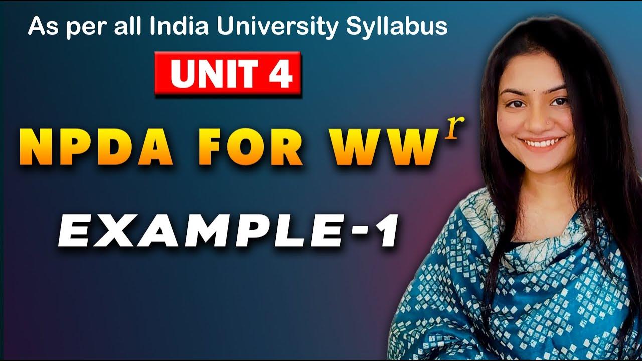 NPDA for ww^r | NPDA EXAMPLE | Unit 4 | TAFL | Automata theory # ...