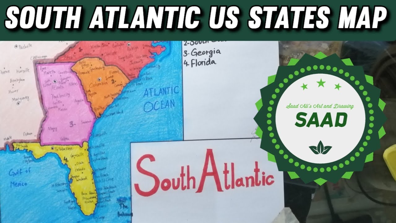 How to draw South Atlantic Region map - YouTube