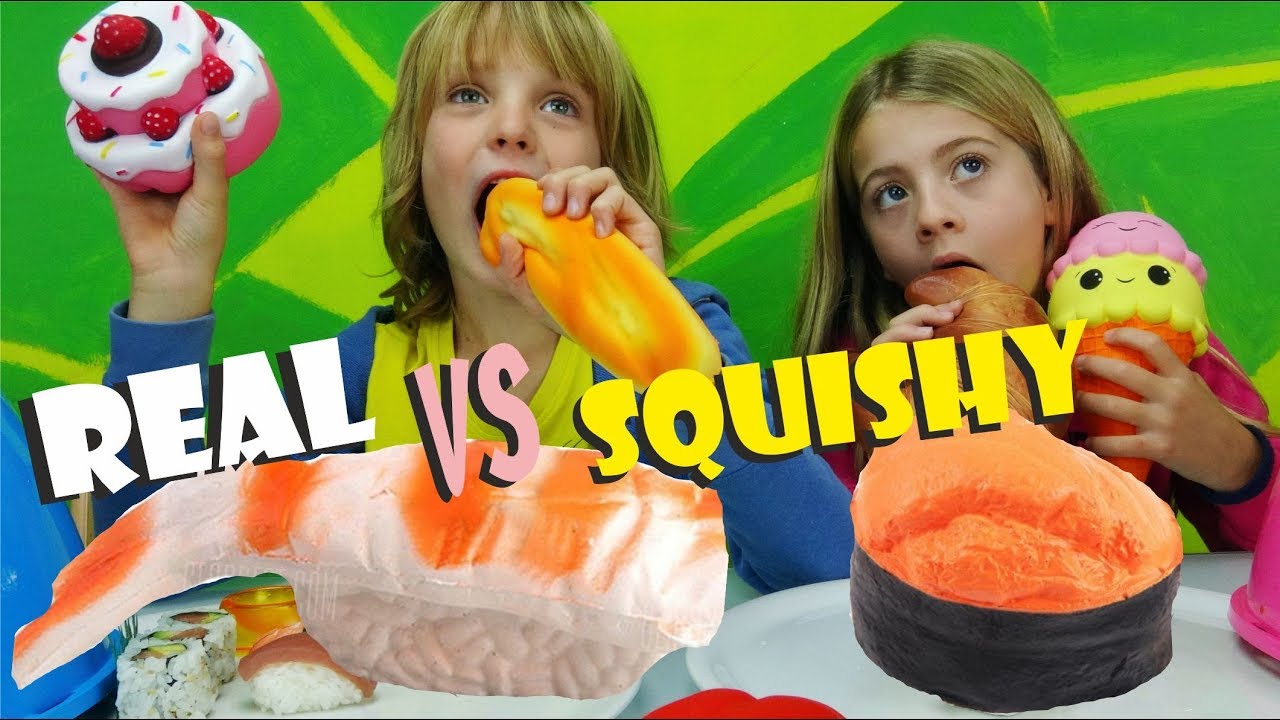 SQUISHY FOOD VS REAL FOOD #1 CHALLENGE ita ! CIBO REALE vs SQUISHY ...