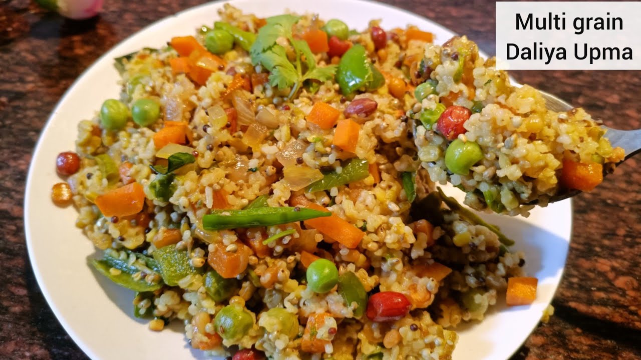 Multi Grain Daliya Upma| Veggie Loaded Daliya Upma| 10 Mins Healthy And ...