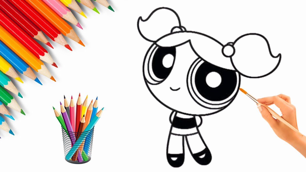 How to Draw Powerpuff Girl Drawing Easy Step by Step | Kids Painting ...