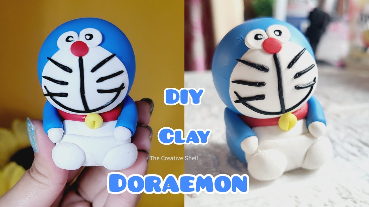 Making DORAEMON With Clay 🩵 Air Dry Clay Art| Full Tutorial ...