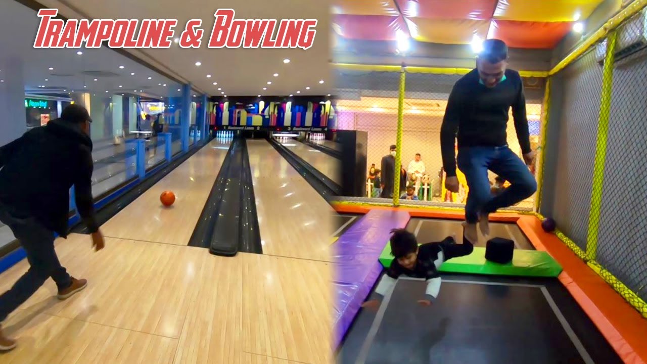 Trampoline and Bowling Ball with Pizza in Faisalabad | Vlog - YouTube