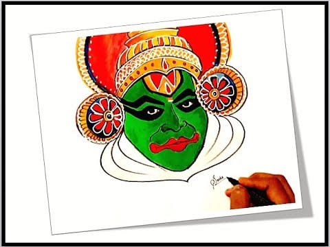 Kadhakali Simple drawing step- by- step - YouTube