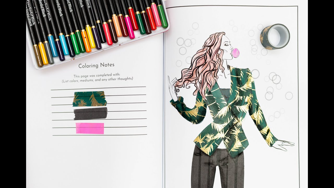 Filling in my colouring book with washi tape! - YouTube