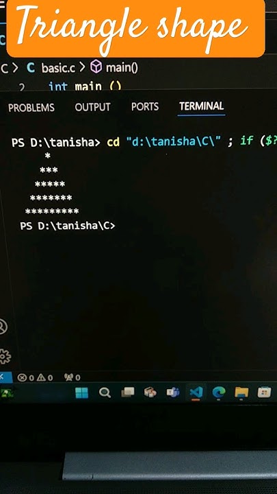 how to make triangle shape in c language #c #coding #code #shorts #short #shortvideo#programming ...