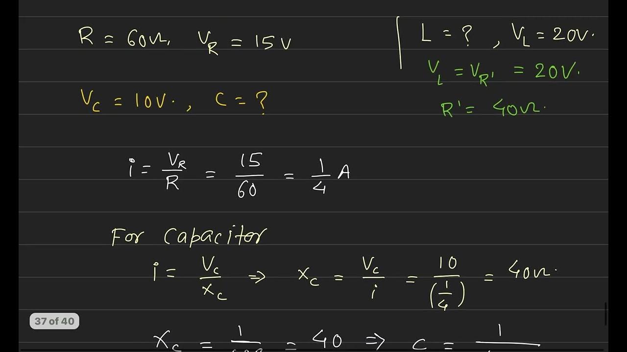 The angular frequency of alternating current in an LCR circuit is 100 rad/s. the components ...