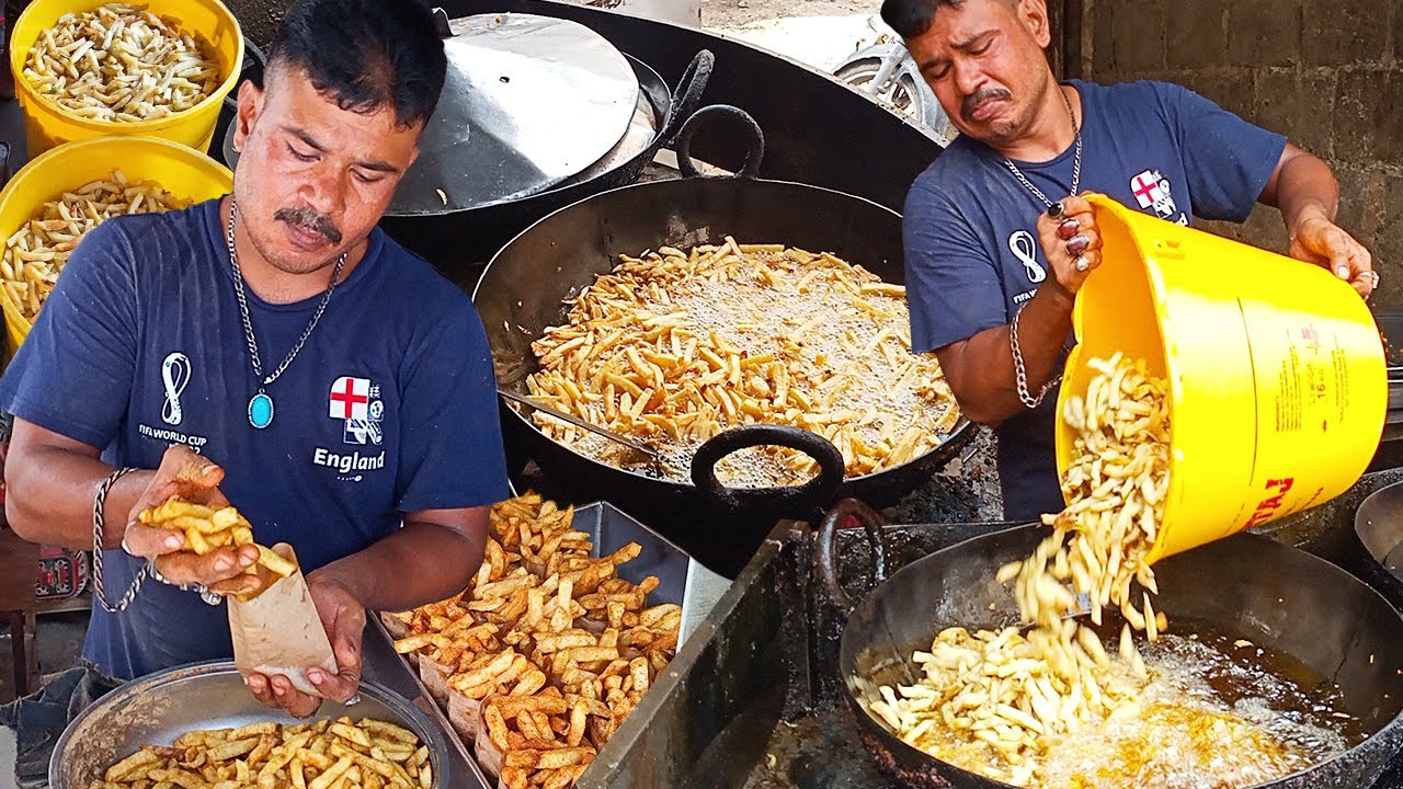 Street Food French Fries Making l Crazy Crowd For Crispy French Fries l ...
