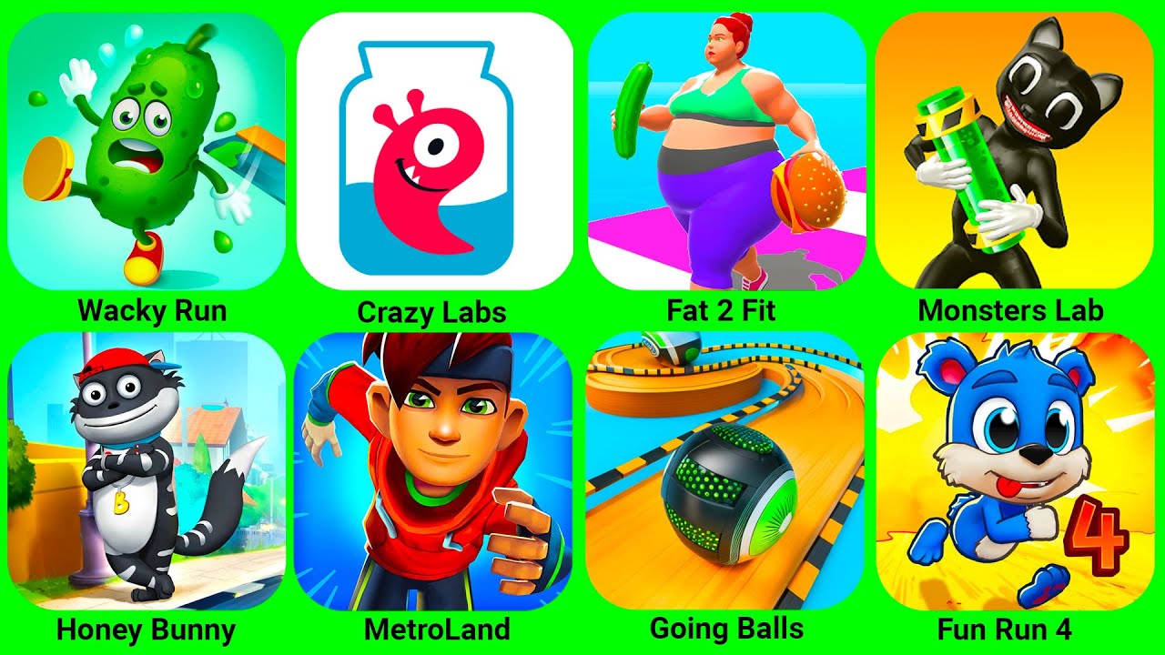 Wacky Run, Crazy Labs, Fat 2 Fit, Monsters Lab, MetroLand, Honey Bunny ...