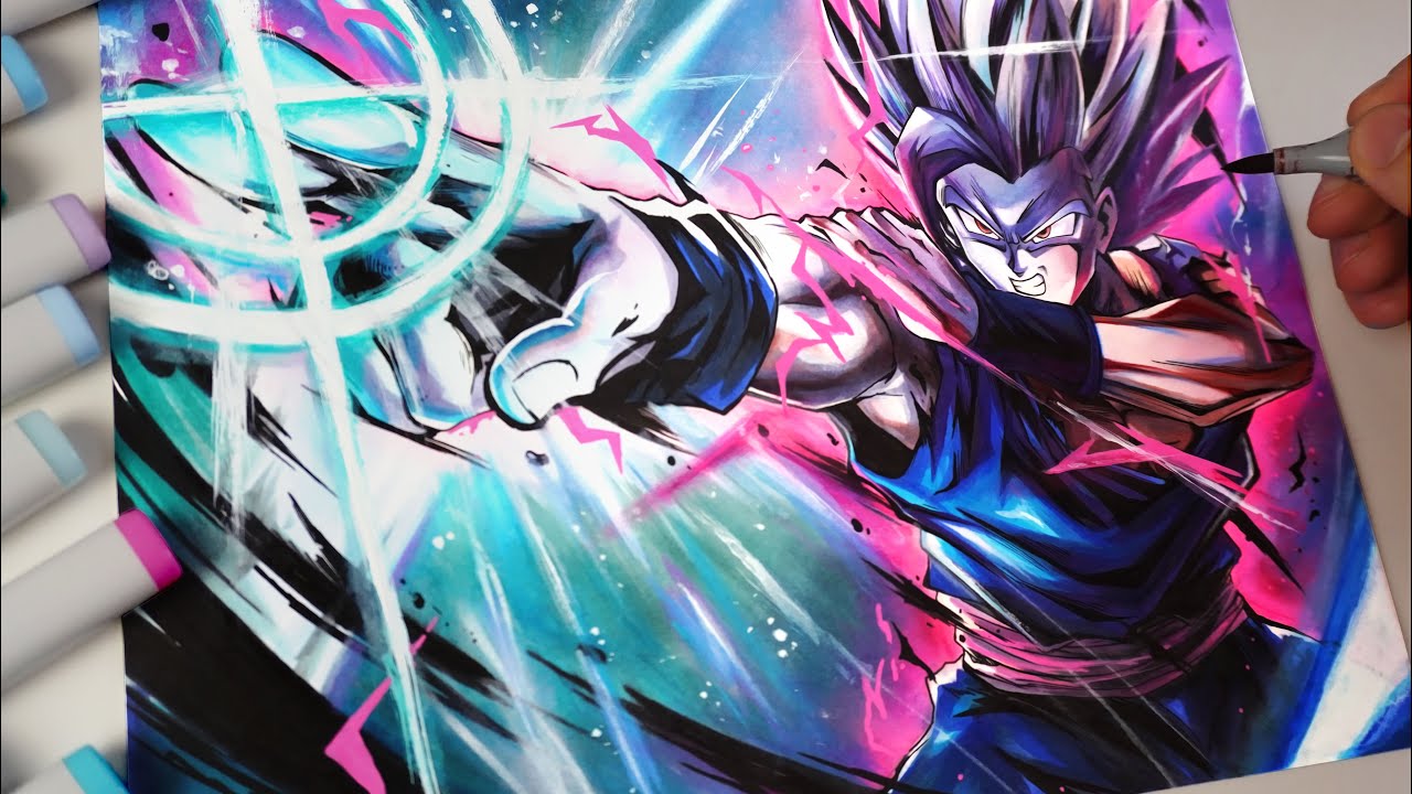 Drawing Gohan SPECIAL BEAM CANNON from DBS HERO Movie!! - YouTube