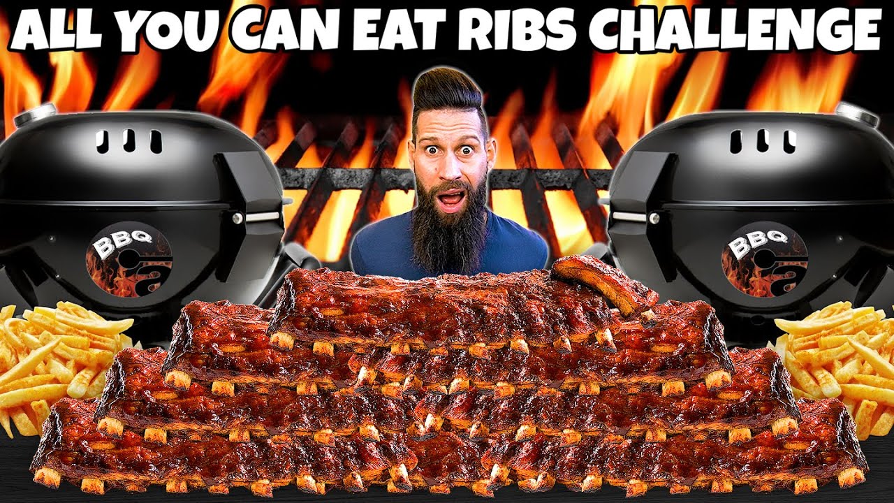 ALL YOU CAN EAT RIBS CHALLENGE - (American Barbecue Style) - MAN VS ...