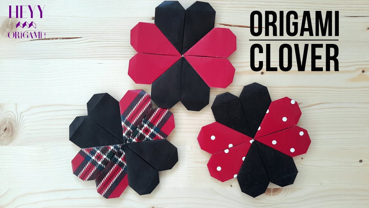 Origami Clover-How to make four leaf origami clover - YouTube