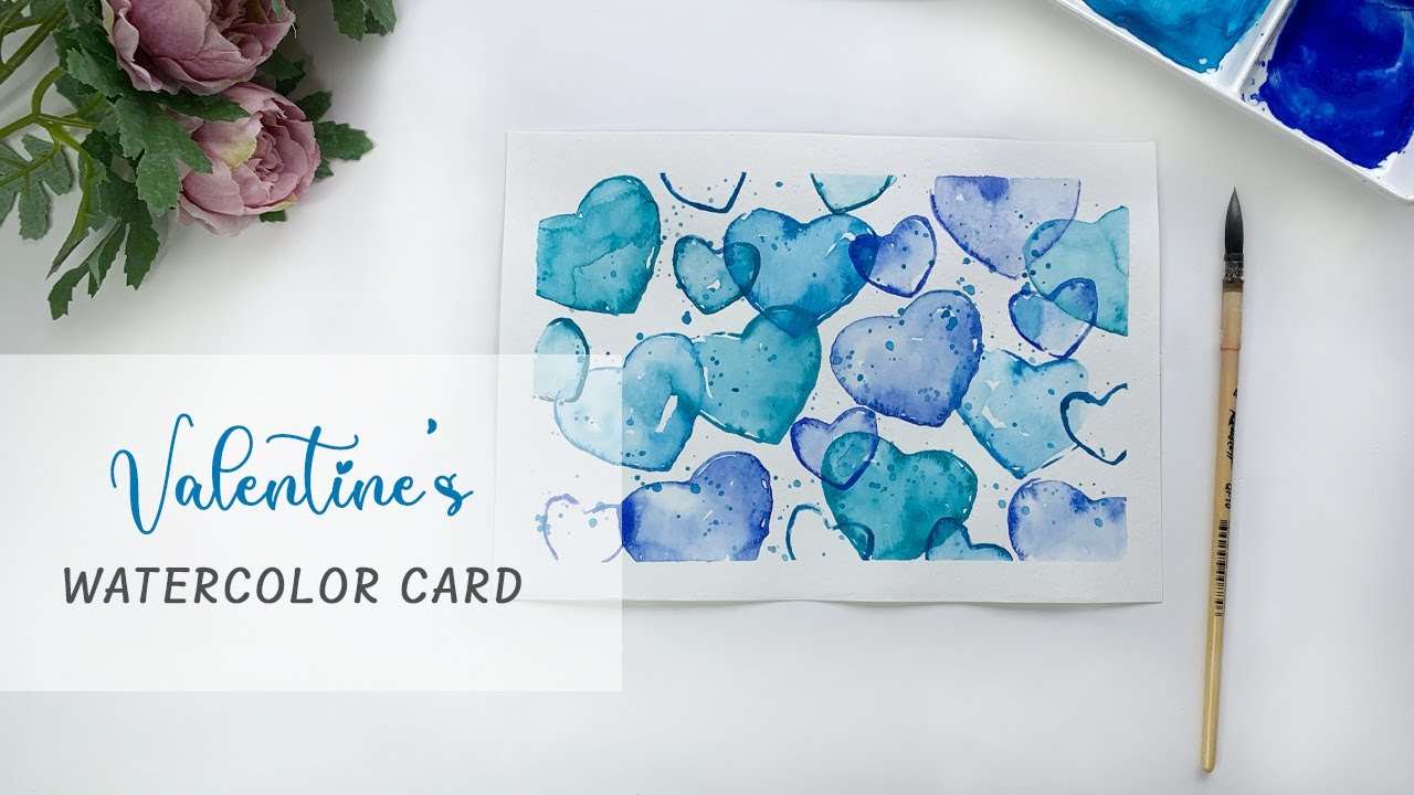 Watercolor beautiful Valentine's card - easy for beginners - YouTube