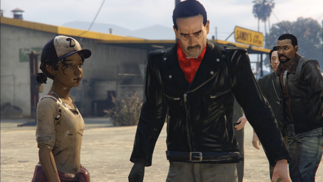 GTA 5 - Modded Cutscene - With The walking dead characters - YouTube