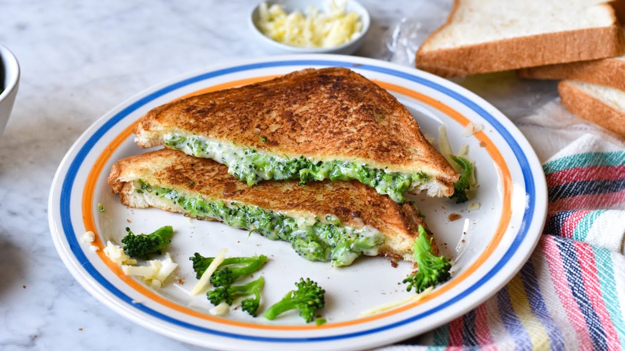 Broccoli, Cheddar, and Roasted Garlic Panini Recipe - YouTube