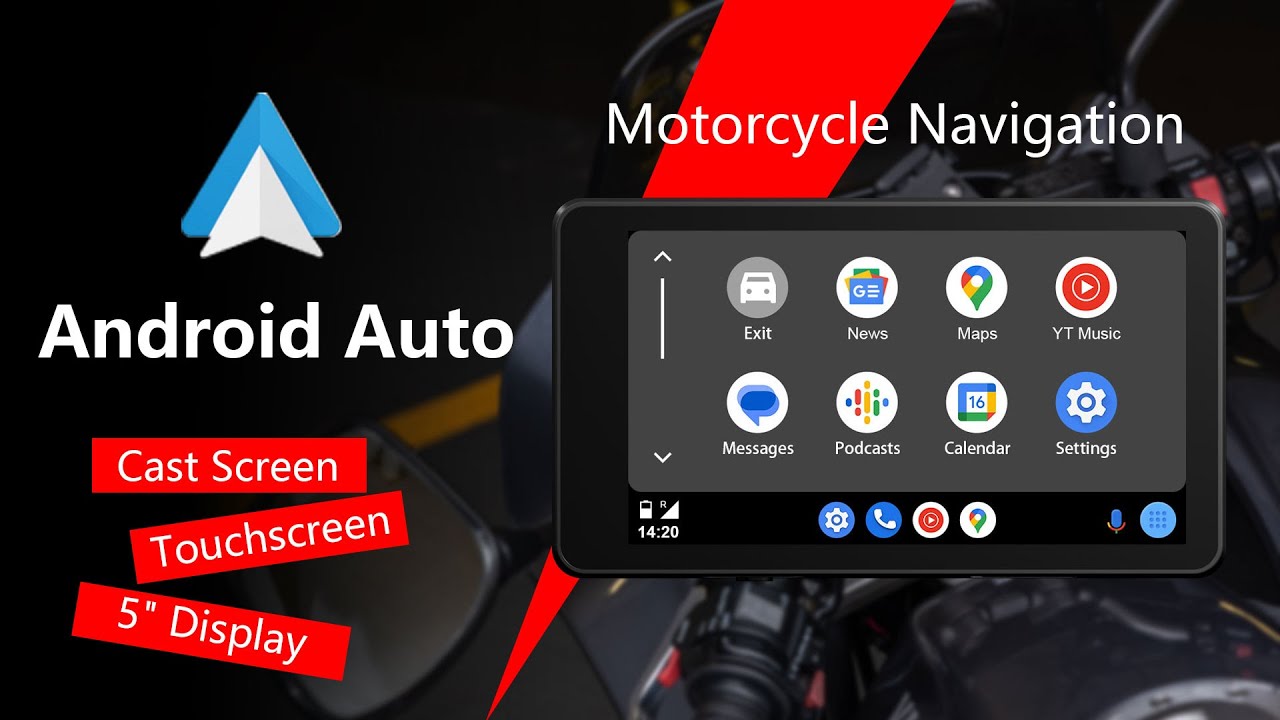 DEEPMOTO Motorcycle Dash Cam Wireless Android Auto Connected Navigation ...