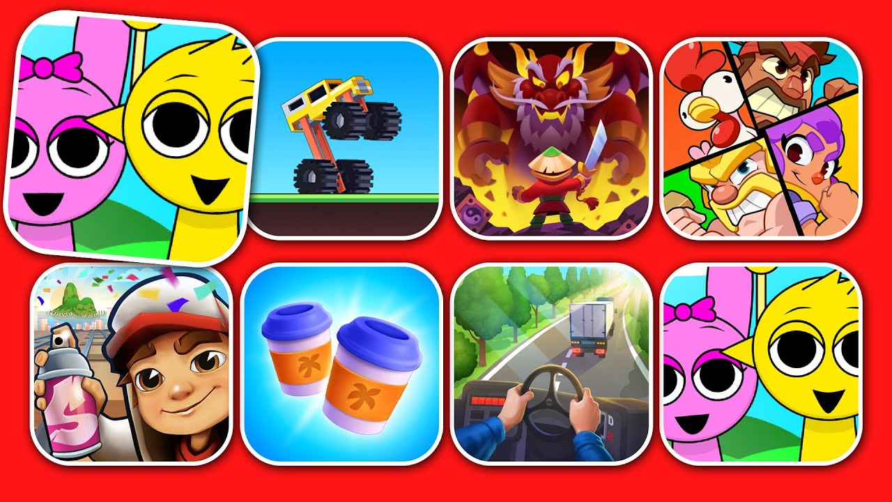 SPRUNKI / DRIVE MAD / LUDUS / SQUAD BUSTERS / SUBWAY SURFERS / TRAVEL ...