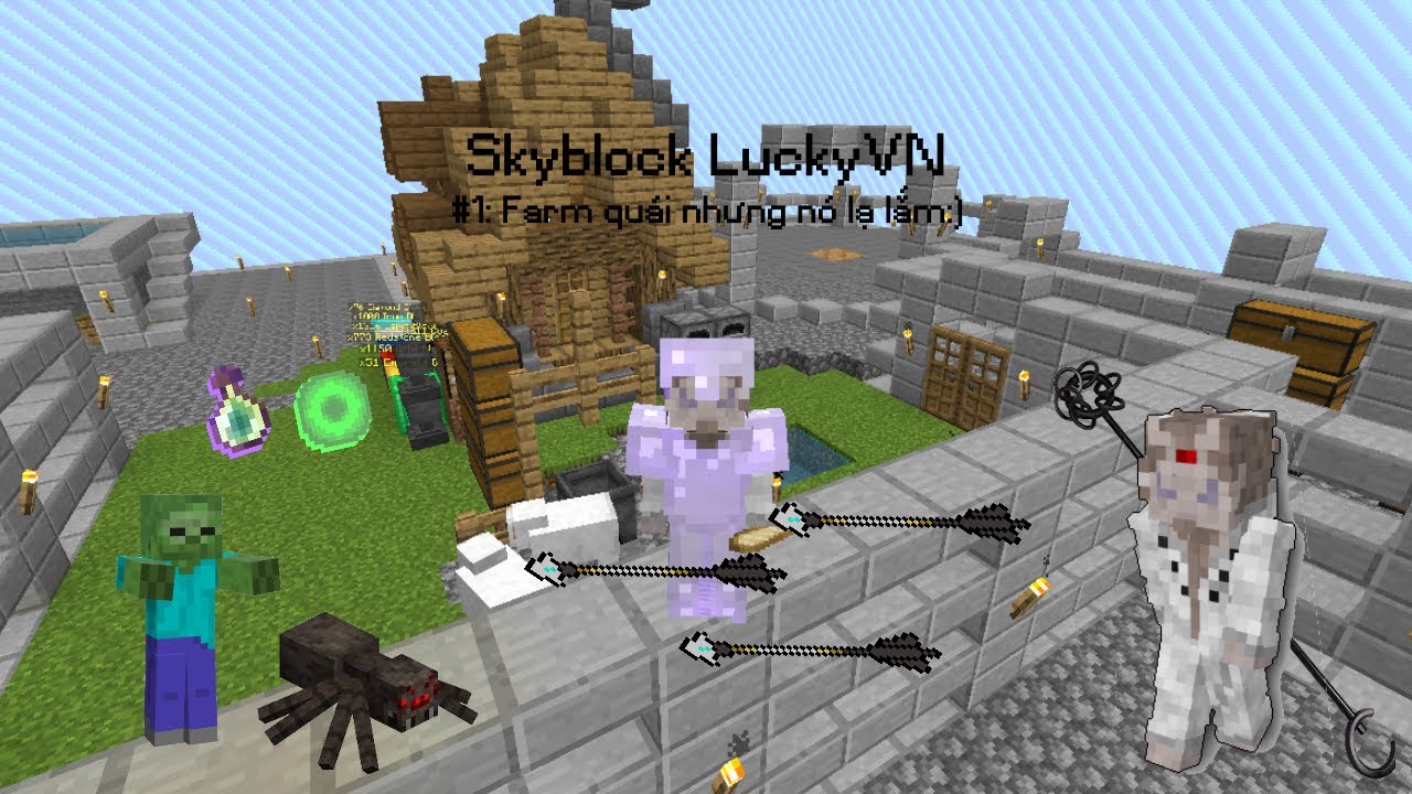 HAPPY Skyblock #2: Farm quái nhưng tôi quên cách xây || Server LuckyVN ...
