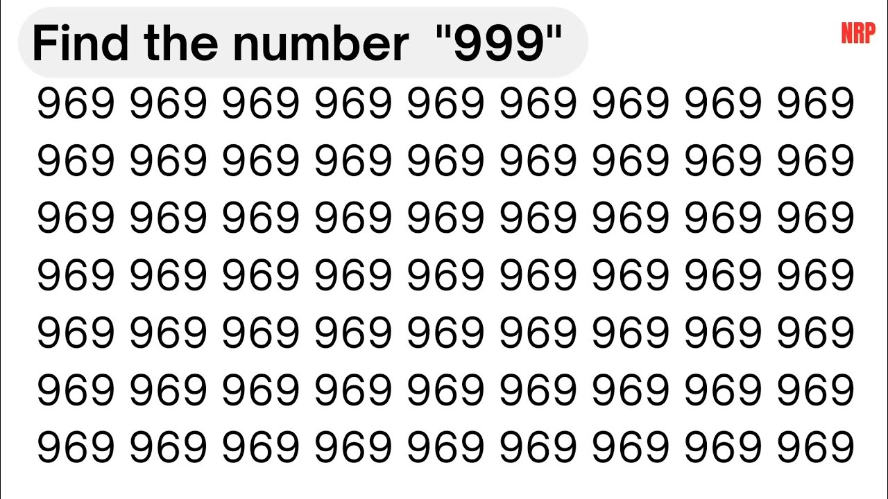 Find the number 999 within 1 minute || Find out in which row and column ...