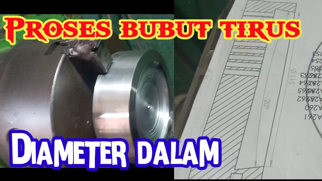 Tutorial bubut tirus diameter dalam - YouTube