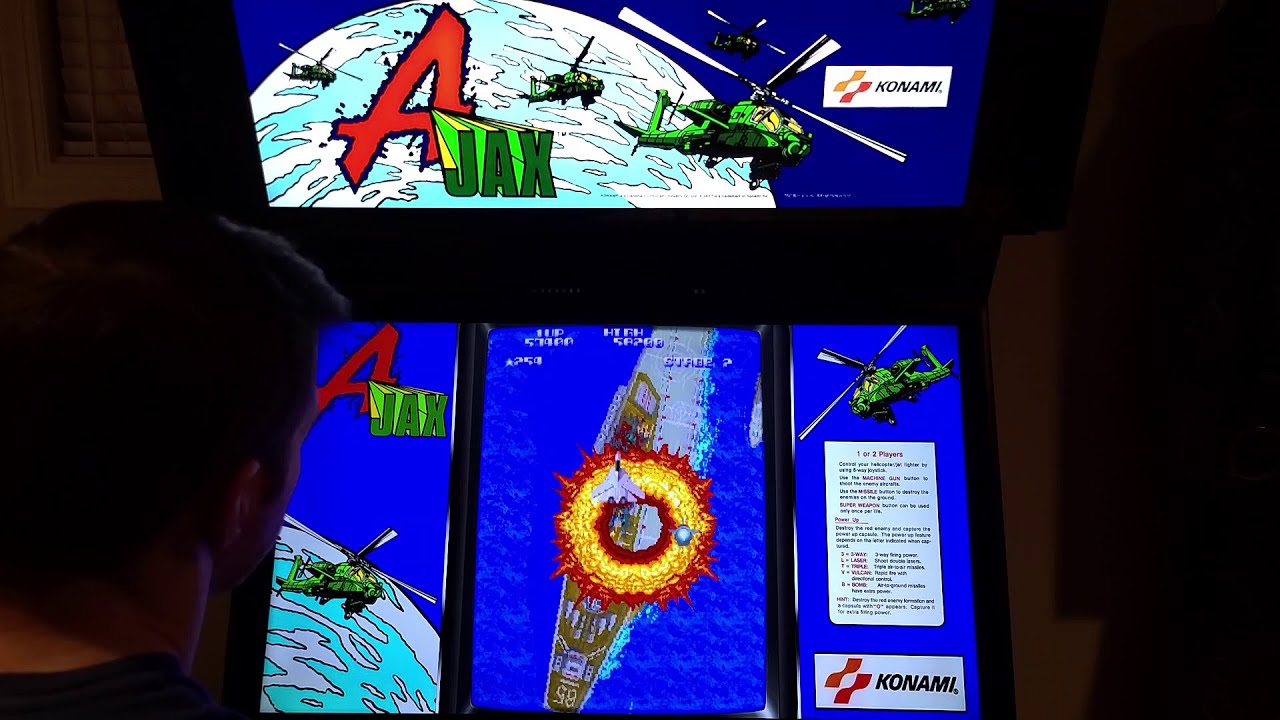 Ajax Arcade Cabinet MAME Gameplay w/ Hypermarquee - YouTube