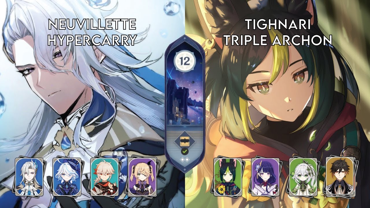 C1 Neuvillette Hypercarry & C2 Tighnari Triple Archon | Spiral Abyss 4. ...