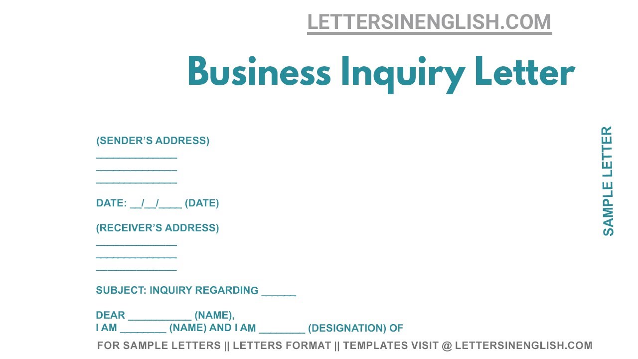 Business Inquiry Letter - YouTube