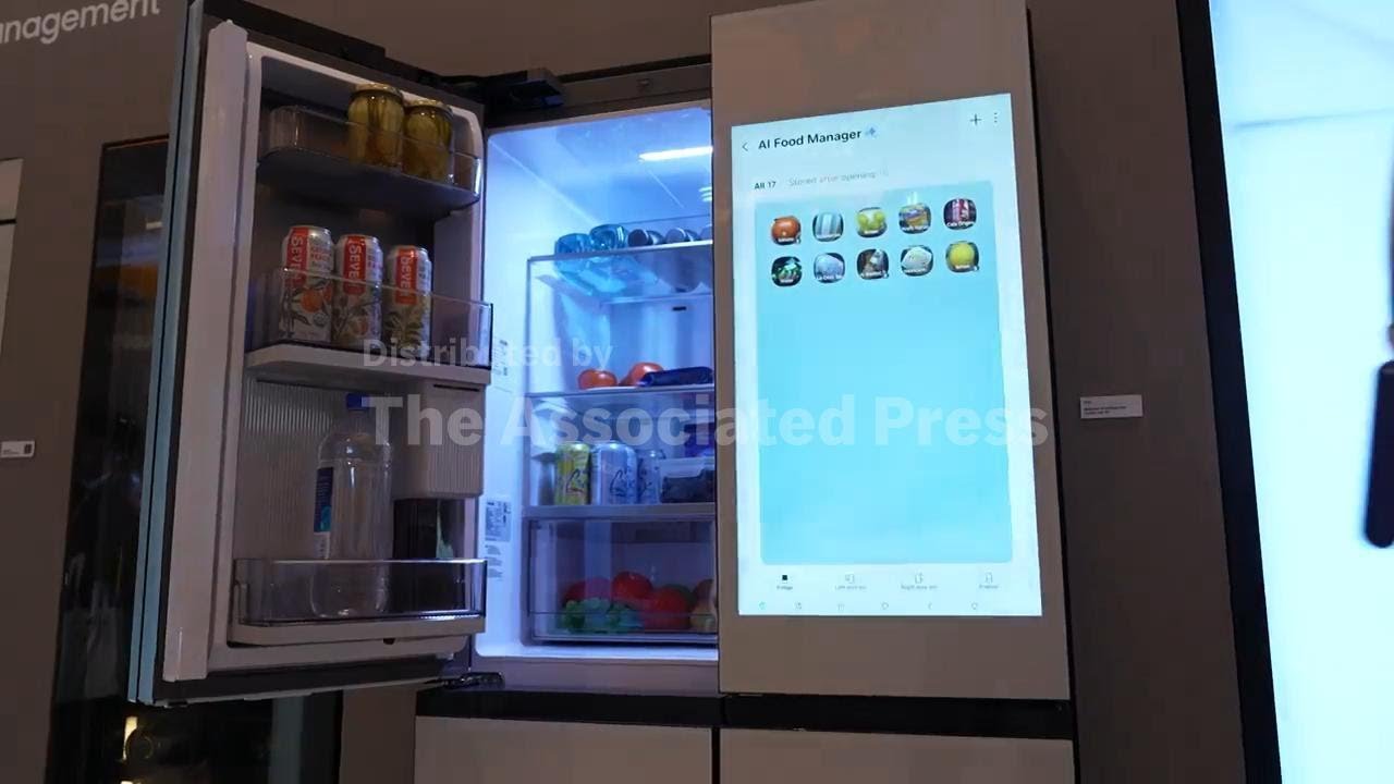 Samsung's AI fridge wins 'worst in show' at CES - YouTube