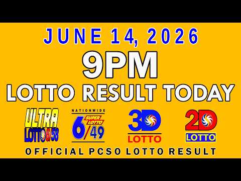 9pm Lotto Result Today June 14 2026 PCSO