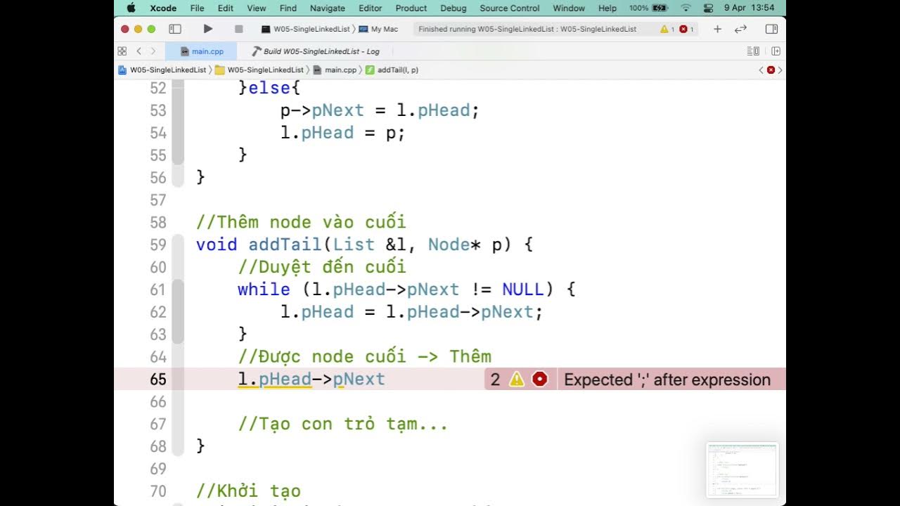07. Singly linked list - Add tail - YouTube