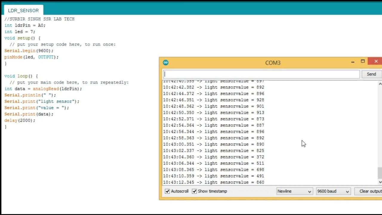 Ldr Experiment Using Arduino And Output On Serial Monitor Youtube