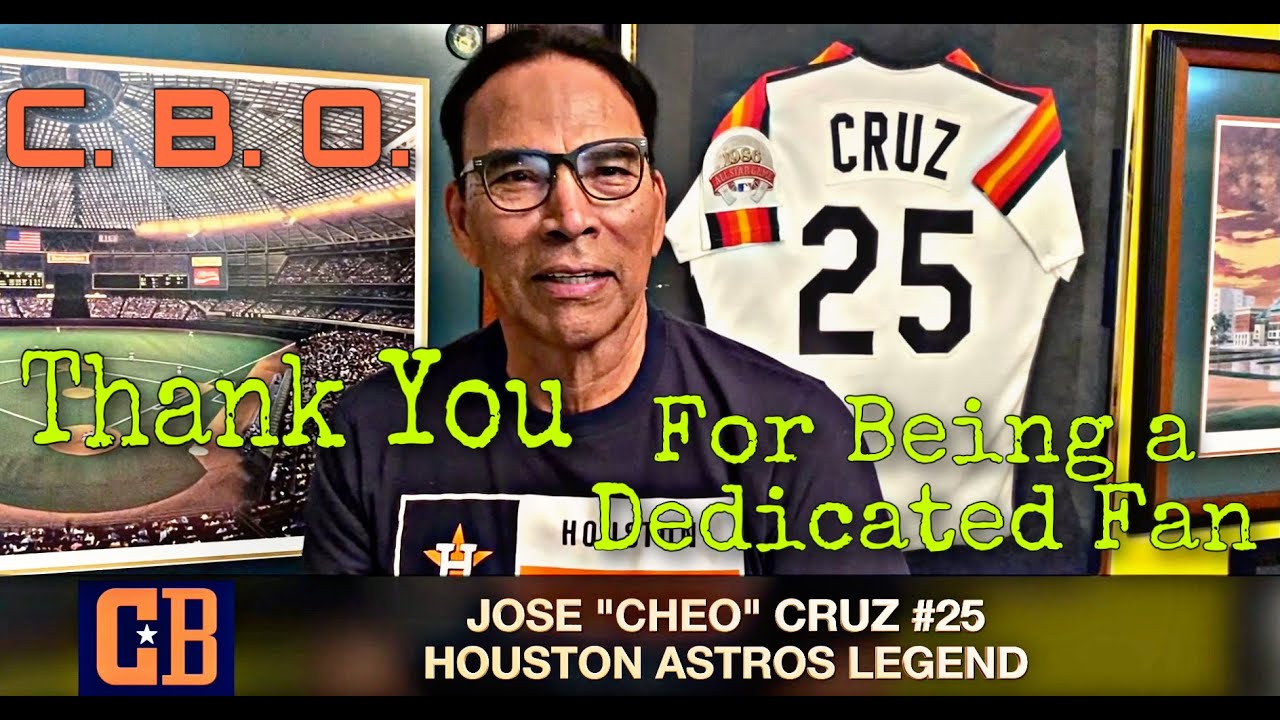 Astros Legend Jose "Cheo" Cruz #25 Says Thank You to one of his Fans ...