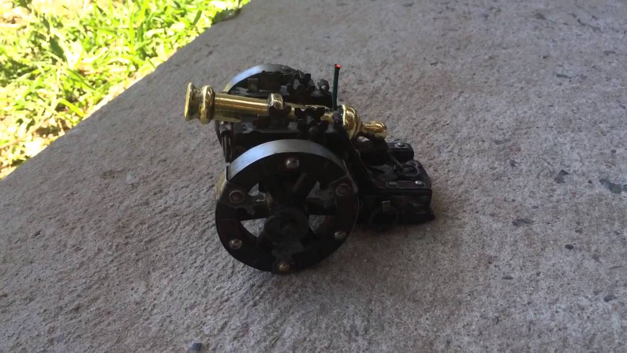 Antique 1850s miniature black powder cannon - YouTube