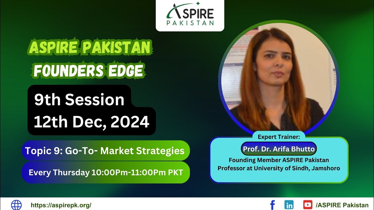 ASPIRE Pakistan Founders' Edge Training Session #9 | Go to Market ...