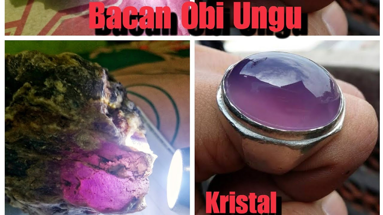 Batu Bacan Obi Ungu Kristal (1800) Nego santuy !!! - YouTube