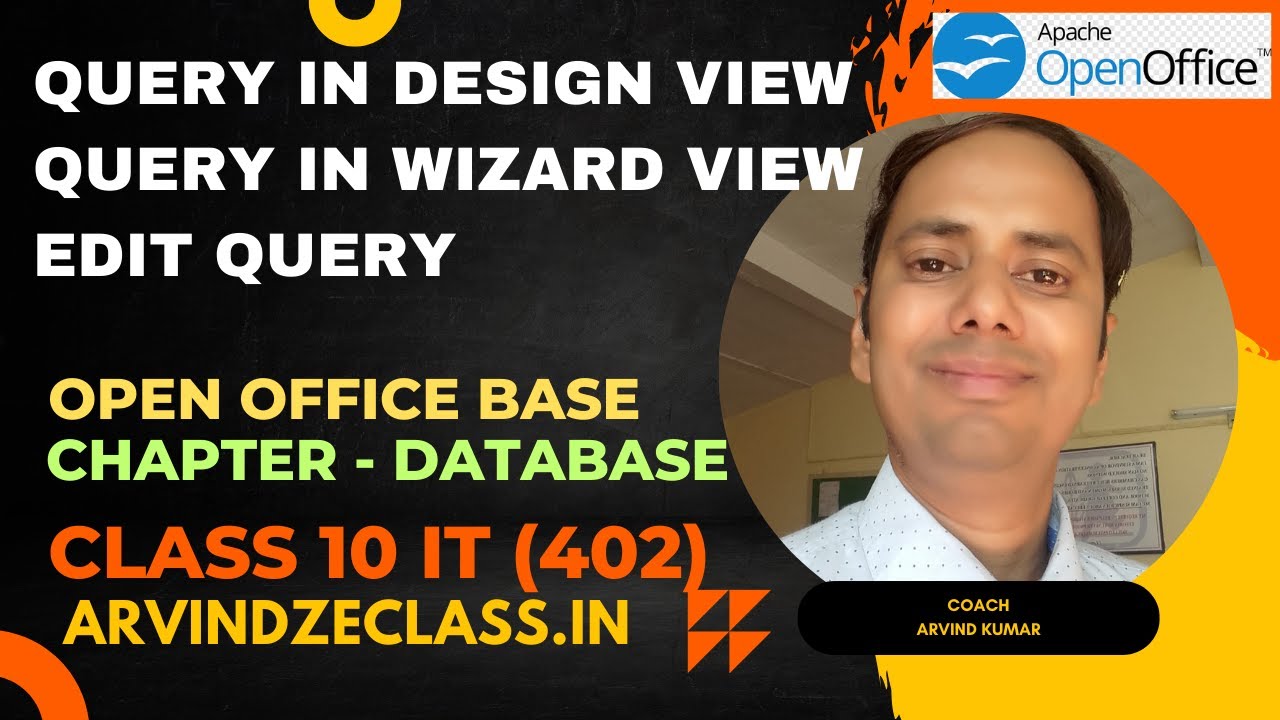 How To Create Query In Open Office Base Chapter Database Class 10 It402 Chapter 3 Youtube