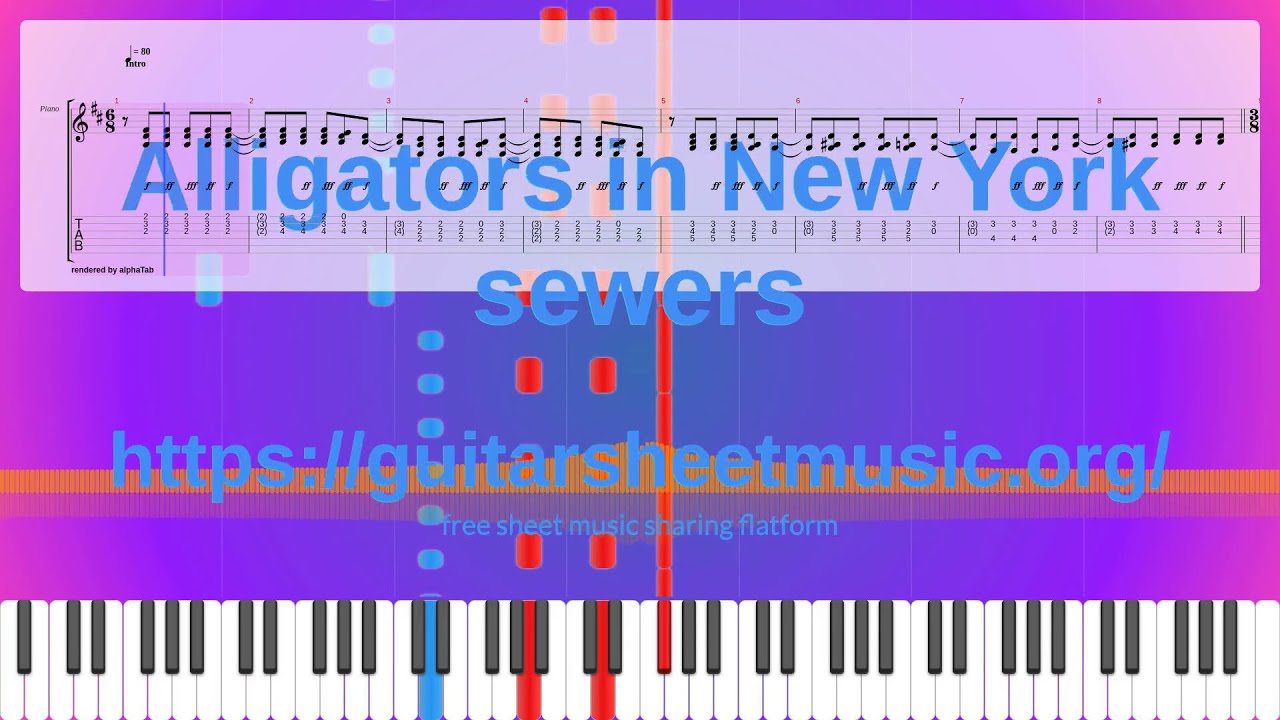 Alligators In New York Sewers Sheet Music Free, Synthesia Piano - YouTube