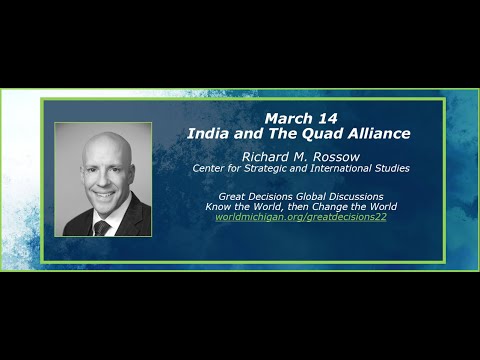 India and The Quad Alliance with Richard M. Rossow, Center for ...
